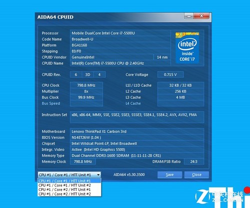 ThinkPad(ThinkPad)X1 Carbon 2015 20BTA0M400超极本CPU测试评测-ZOL中关村在线